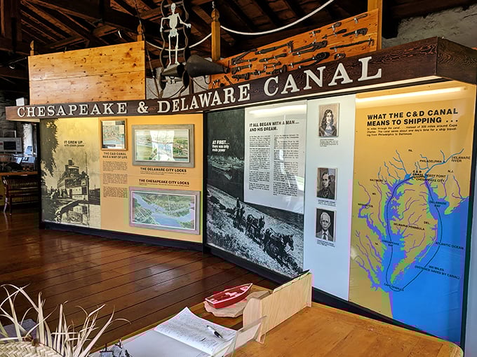 History doesn't just sit behind glass here—it surrounds you. The C&D Canal Museum transforms maritime engineering into a story you can actually follow.