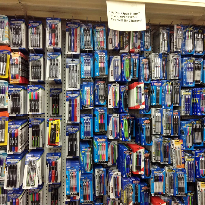 Pen paradise! This stationery section could supply a small school district. Writers, students, and list-makers, prepare to lose your minds&mdash;and find your perfect writing instrument.