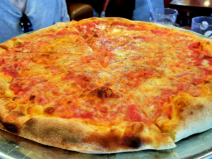 Pizza perfection doesn't need fancy toppings. This classic pie proves that sometimes the simplest combinations create the most profound flavors.