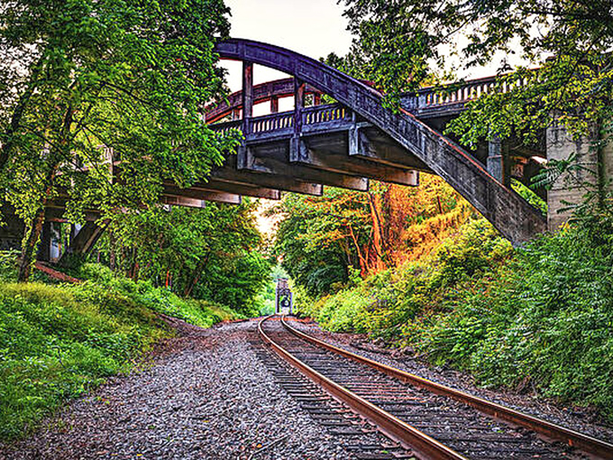Not all who wander beneath are lost&mdash;some just appreciate good architecture from multiple angles. This view could make even railroad engineers swoon.