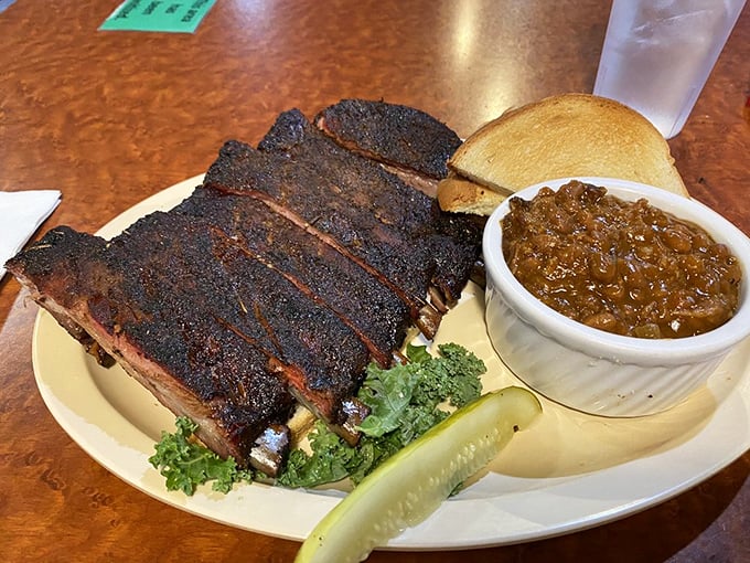 These ribs don't just fall off the bone&mdash;they practically leap into your mouth, bringing along their faithful sidekick: those heavenly baked beans.