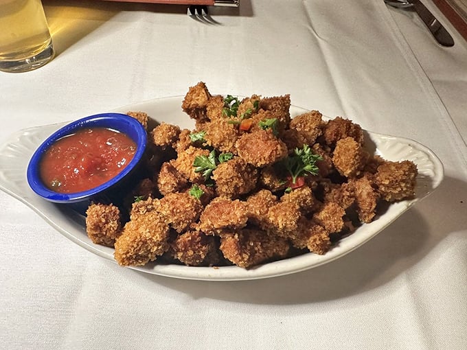 Courage comes breaded and fried at The Fort. These Rocky Mountain oysters might make you blush when ordering, but they'll make you smile when eating.