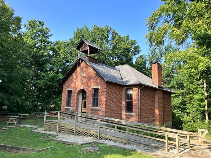 The Stanley Schoolhouse stands as a brick-and-mortar time capsule, where history lessons come not from textbooks but from the walls themselves.