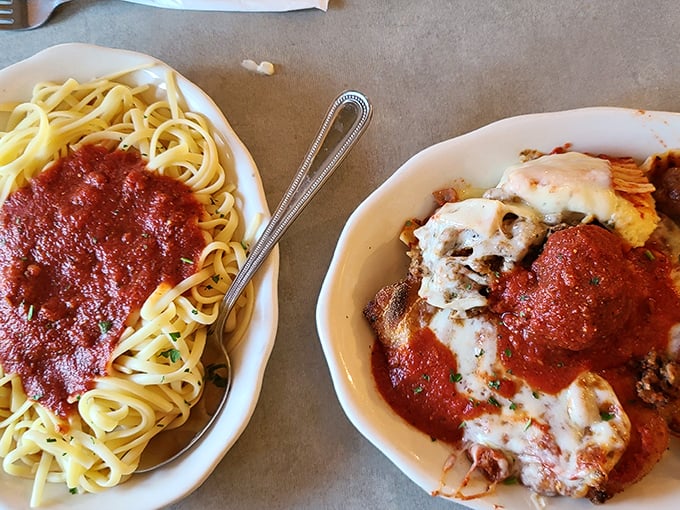 Spaghetti with marinara alongside a hearty portion of lasagna &ndash; the Italian equivalent of a greatest hits album where every track is a chart-topper.