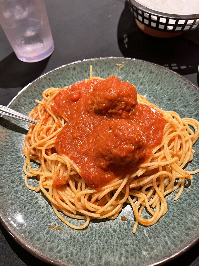 Spaghetti and meatballs &ndash; the litmus test of any Italian restaurant. These substantial meatballs nestled in vibrant sauce pass with flying colors.