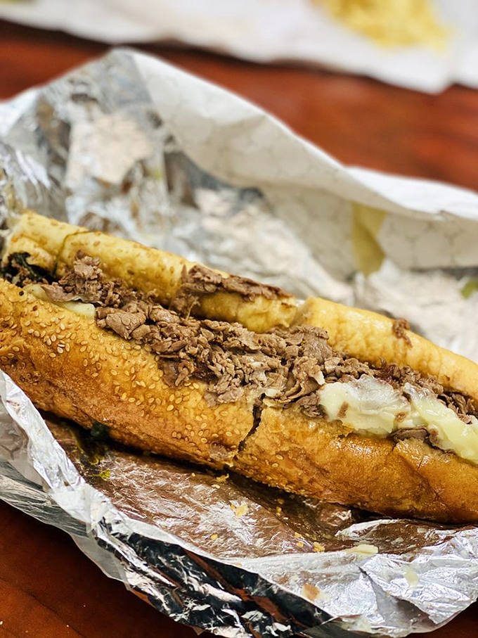 The Steak Italiano brings a touch of Mediterranean flair to the Philly classic&mdash;spinach and sharp provolone creating a symphony of flavors. 