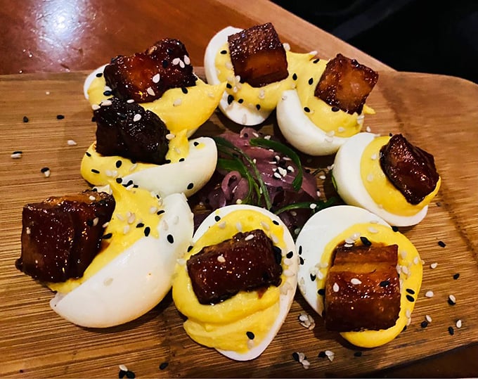 The Thai Pork Belly Deviled Eggs aren't just appetizers&mdash;they're tiny flavor bombs that make regular deviled eggs seem like they're not even trying. 