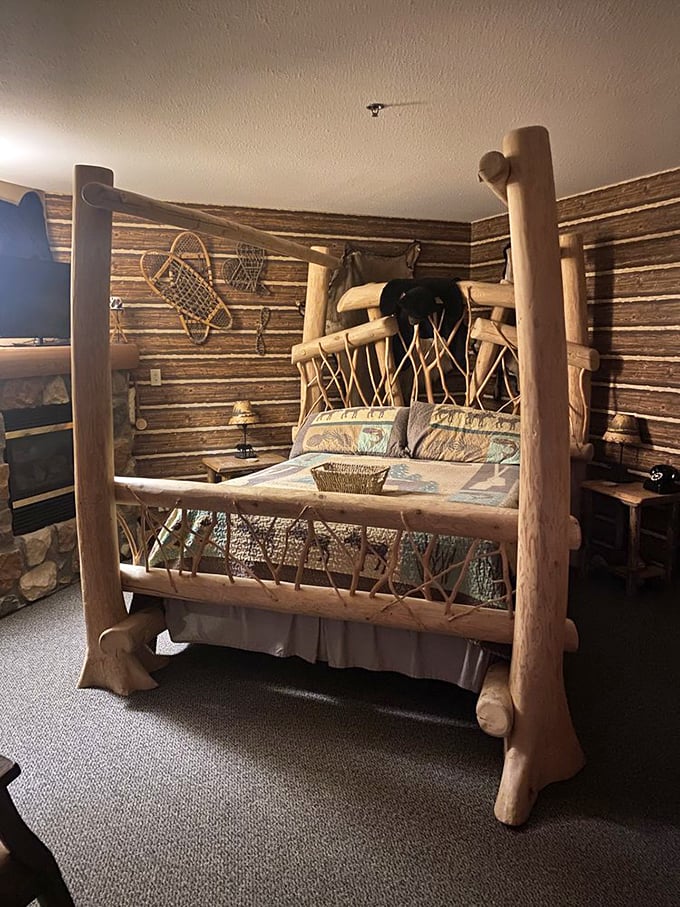 Sleep like a woodland royalty in this hand-crafted timber bed frame, where dreams of mountain adventures await without sacrificing an ounce of comfort.