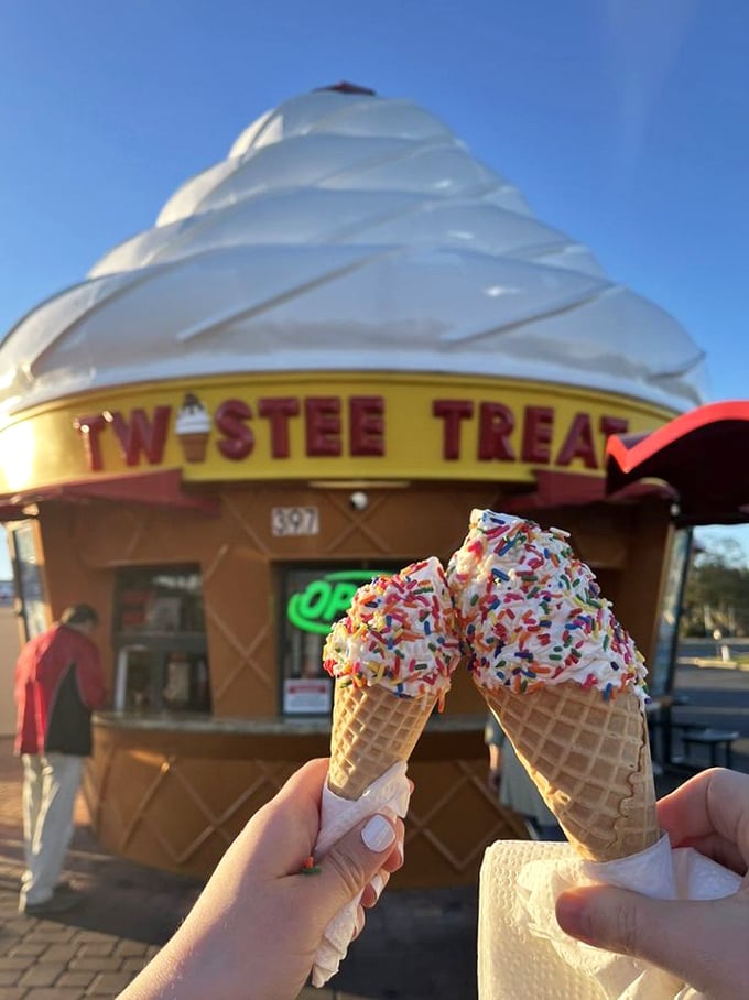 The classic vanilla with rainbow sprinkles &ndash; proof that sometimes the simple pleasures really are the best. Like edible confetti for your taste buds.