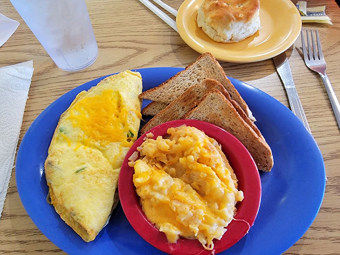 Yellow as sunshine and fluffy as clouds, this perfect omelette proves that sometimes the simplest breakfast classics deliver the most profound satisfaction.