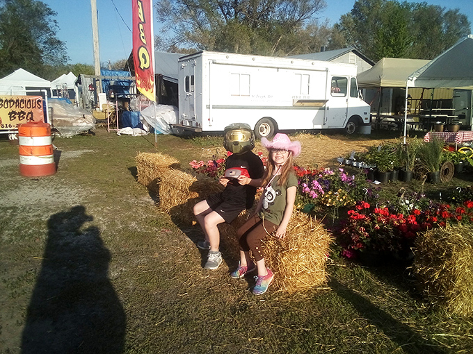 Even the youngest treasure hunters find magic at Sparks, where hay bales become thrones and flower displays transform into enchanted gardens.