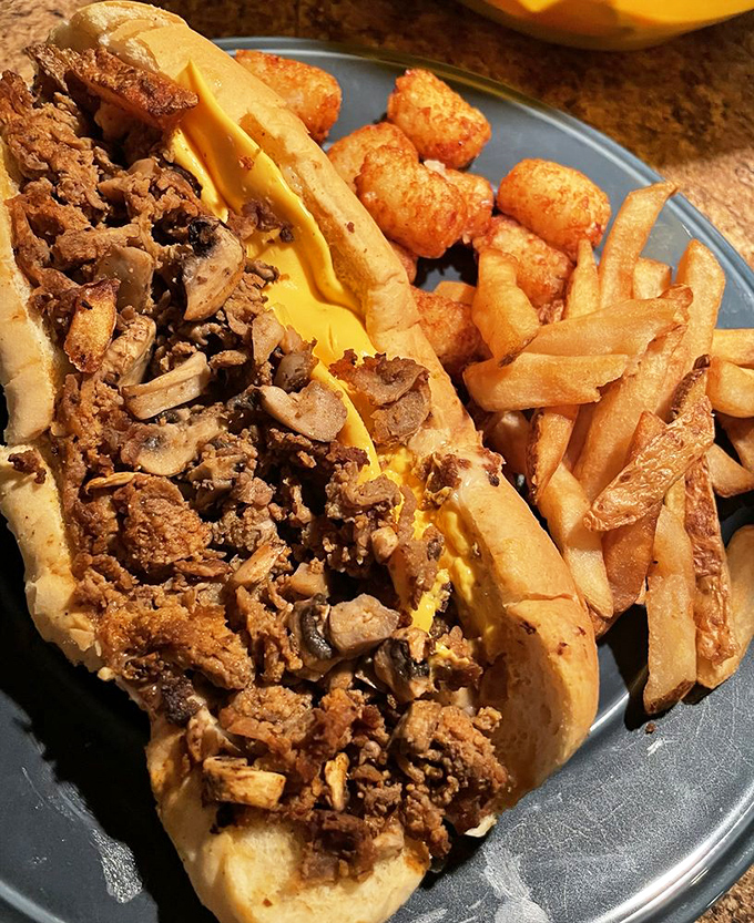 This isn't just a sandwich&mdash;it's a masterpiece of meat, cheese, and bread engineering that demands to be photographed before it's devoured.