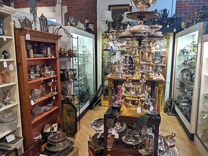 Silver services that have likely witnessed more dinner parties than a butler in a British period drama, all gleaming under carefully positioned lights.