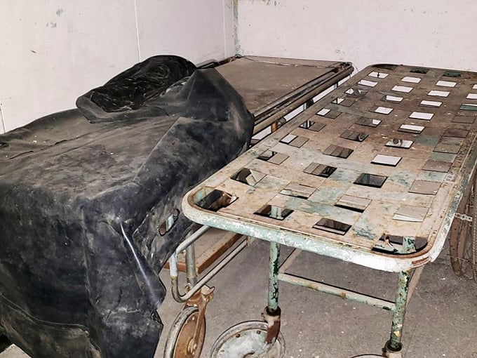 The hallway stretches endlessly before you, each doorway a chapter in a medical horror story that Kentucky would rather forget but can't stop telling. 