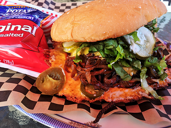 That cheese skirt isn't just for show&mdash;it's edible engineering at its finest. Like a crispy, savory halo surrounding burger perfection.