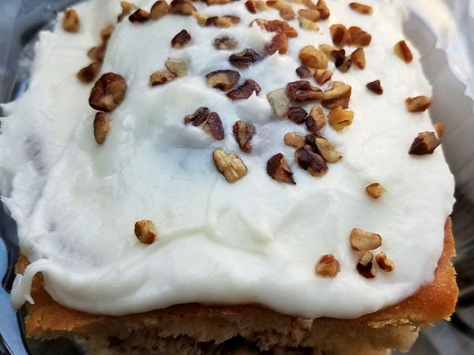 Not all heroes wear capes. Some wear cream cheese frosting and chopped nuts, like this magnificent cinnamon creation.