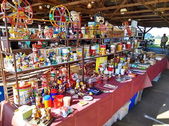 Wooden console radios stand like sentinels of a bygone era, when families gathered around to hear the evening news instead of scrolling through it.