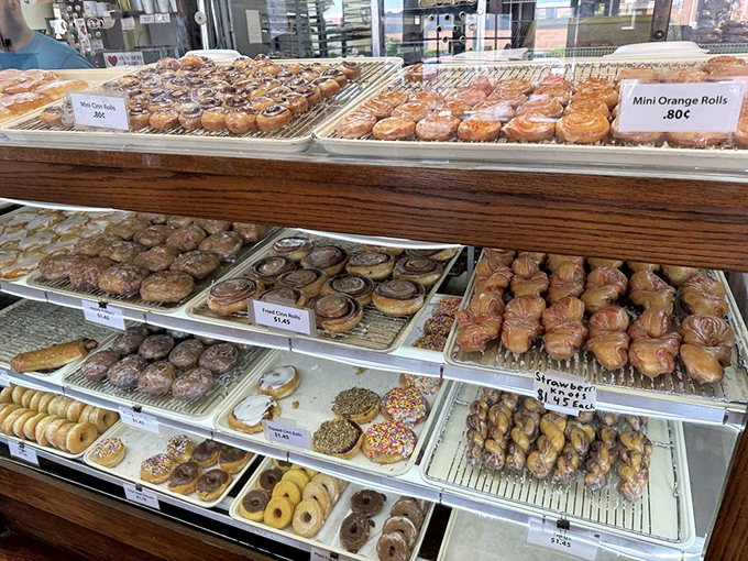 Donut democracy in action &ndash; rows upon glorious rows of options that make choosing just one an exercise in delicious futility.