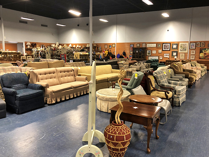 Furniture heaven awaits with vintage sofas and mid-century treasures. It's like walking onto a "Mad Men" set where everything has a price tag you won't need to mad-negotiate.