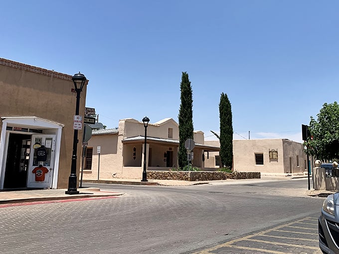 Mesilla's historic district feels like a movie set where the extras never leave, a living postcard of Southwestern charm under impossibly blue skies.