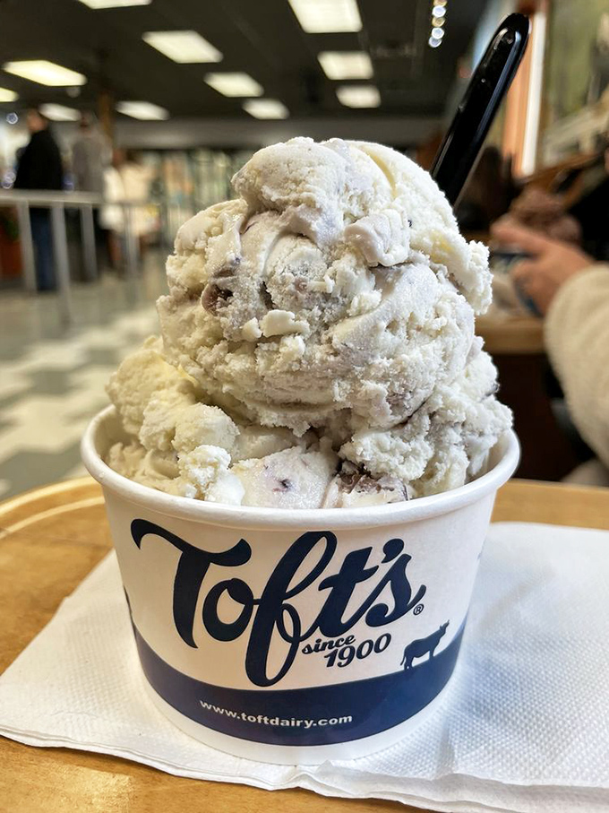 Generous scoops that defy gravity and mock portion control. This vanilla masterpiece contains more happiness per cubic inch than most luxury vacations.