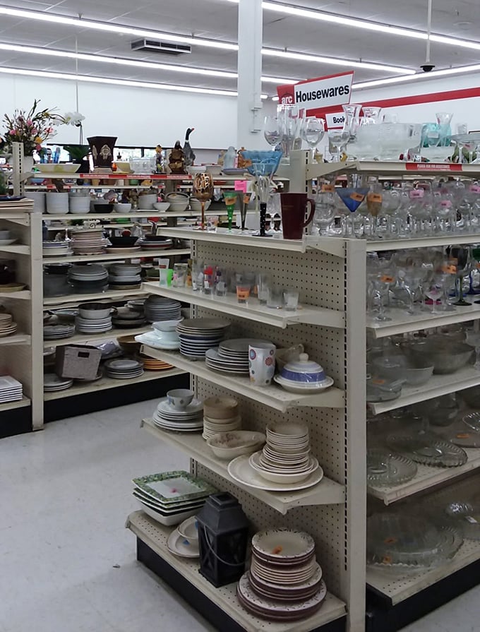 Dish paradise! More plates than a juggler could handle and enough glassware to host a dinner party for everyone you've ever met.