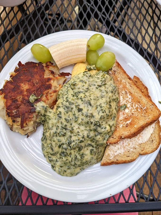 Perfectly executed omelettes that would make Julia Child slow-clap in approval. The hash browns deserve their own fan club. 