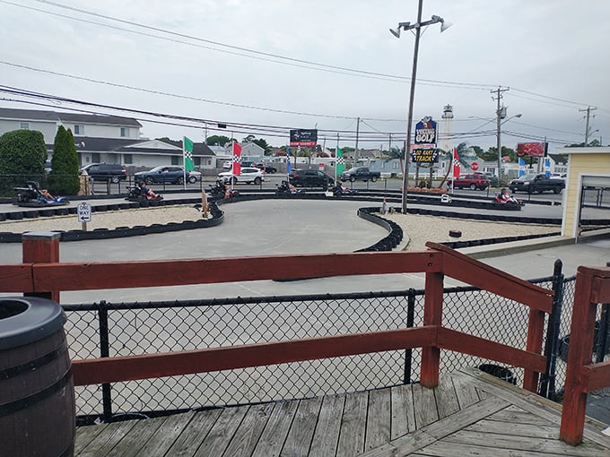 The winding track offers enough twists and turns to challenge your inner Formula 1 driver without requiring a multi-million dollar contract.