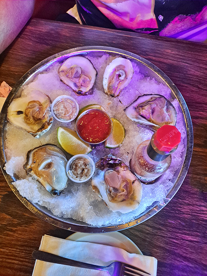 These oysters aren't just served&mdash;they're presented like jewelry on ice, waiting to deliver that perfect briny kiss of the ocean.