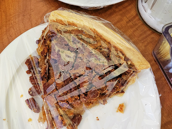 Pecan pie so perfectly executed that it might make you consider moving to Candor just to have it within emergency craving distance.
