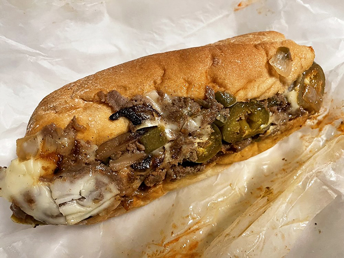 Behold the holy grail of sandwiches&mdash;tender beef, melted cheese, and peppers nestled in a perfect roll.