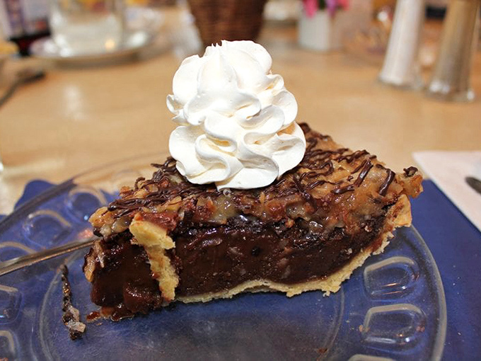 That's not just pie&mdash;it's a chocolate pecan revelation topped with cloud-like whipped cream. Diet plans enter at their own risk.