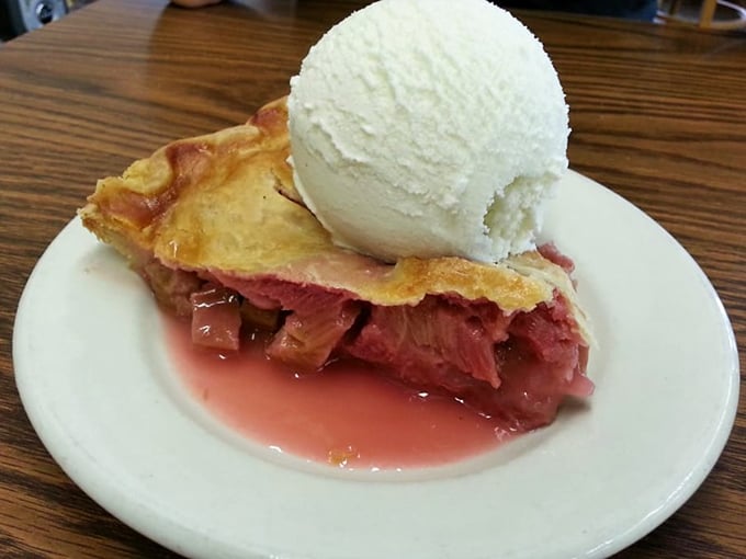 Ruby red rhubarb pie meeting vanilla ice cream &ndash; a romance story more compelling than anything Hollywood has produced in decades.