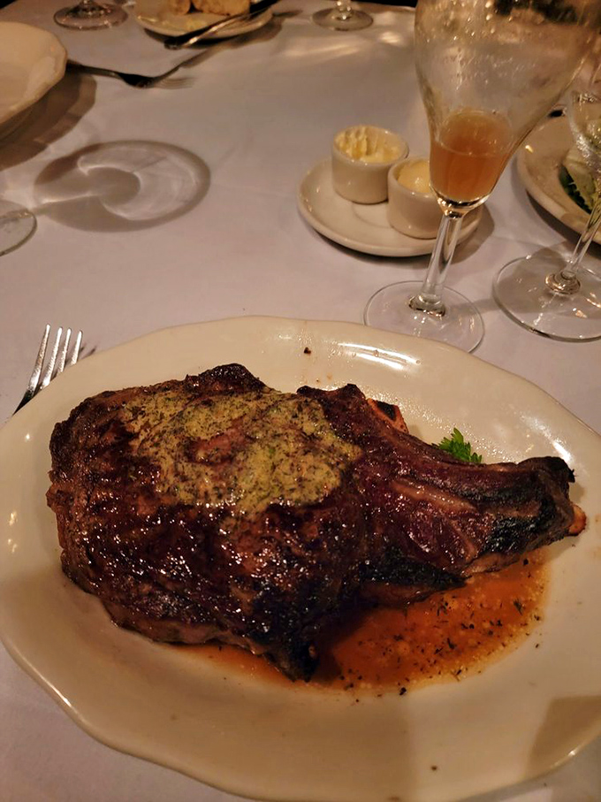 Not all heroes wear capes, but the best ones wear herb butter crowns. This bone-in masterpiece makes vegetarians question their life choices.