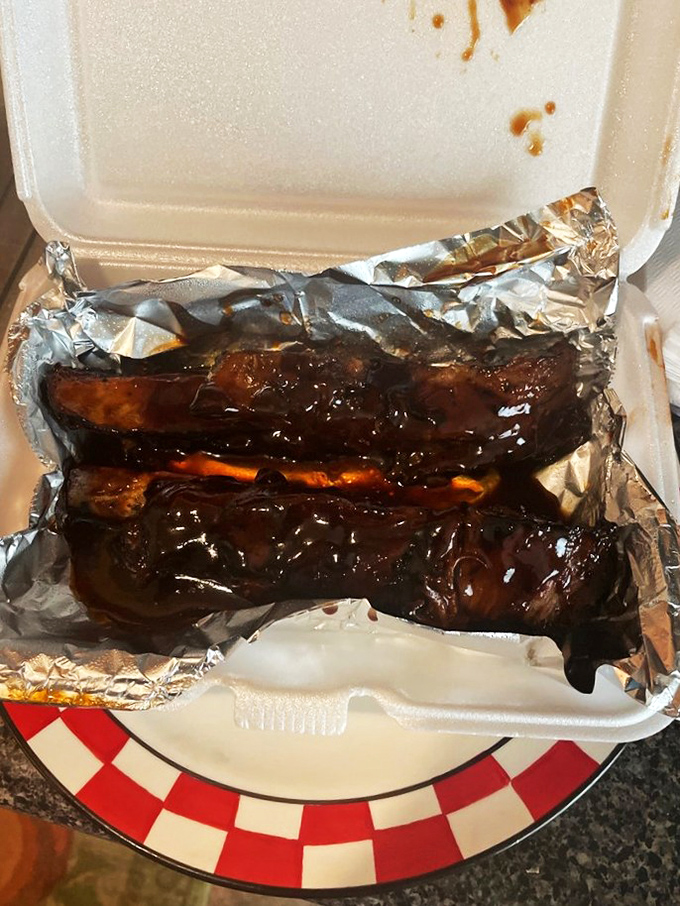These ribs aren't just falling off the bone&mdash;they're practically volunteering to jump into your mouth. The glossy sauce reflects what heaven must taste like.