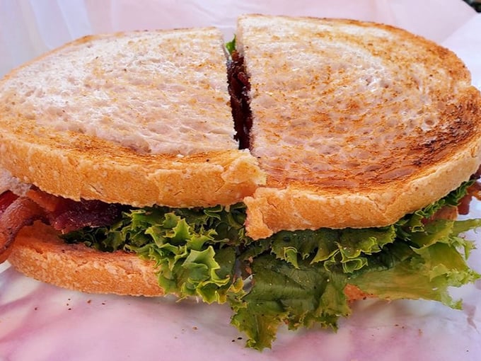 Behold the perfect ratio of B to L to T. This isn't just lunch&mdash;it's architecture, engineering, and art wrapped in toasted bread.