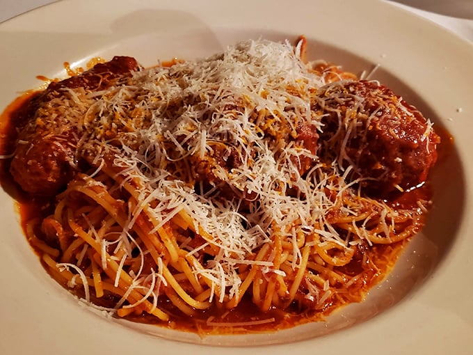 Spaghetti and meatballs &ndash; the dish that launched a thousand food romances. Those perfectly formed spheres of joy could make anyone homesick for Italy.