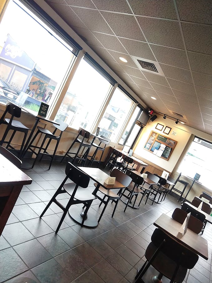 The caf&eacute; area offers a bright counterpoint to the cozy book nooks&mdash;a place where ideas percolate alongside the coffee and conversations bloom.