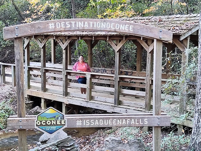 At Issaqueena Falls overlook, nature provides the perfect selfie backdrop without requiring a single filter or social media validation.