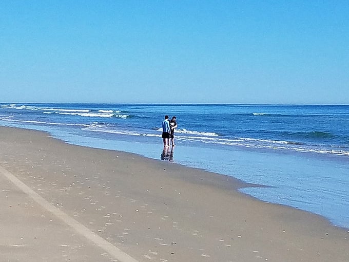 Two explorers find themselves alone on this vast Atlantic canvas—the ultimate luxury in today's crowded world.