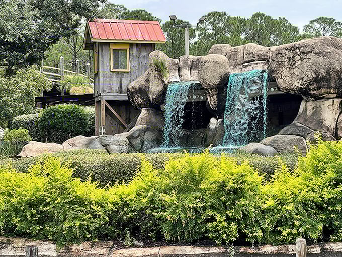 Not just any mini-golf course has its own rustic waterfall. It's nature's way of saying, "Sure, you three-putted, but look how pretty your frustration backdrop is!"