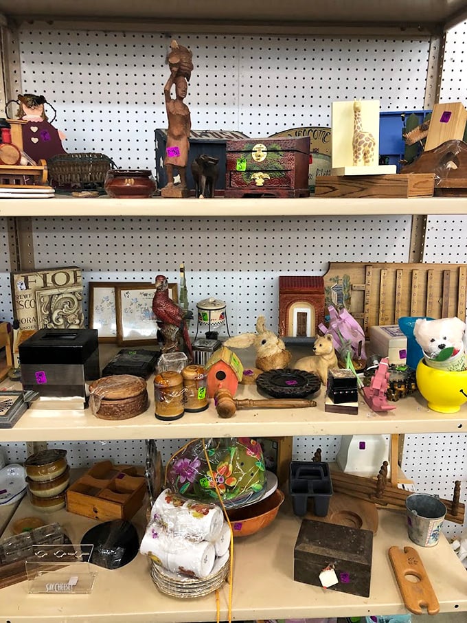 Wooden trinkets and curios that whisper tales of dinner parties past. Someone's conversation starter is waiting to become yours.