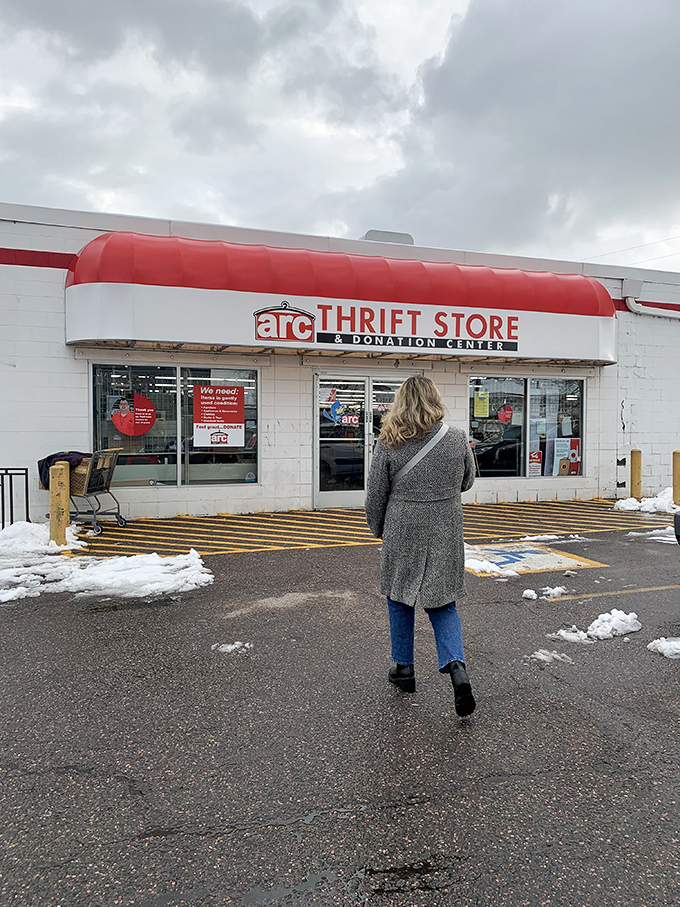 Arc's classic red awning welcomes bargain hunters like a beacon of hope for the fashion-forward but budget-conscious shopper.