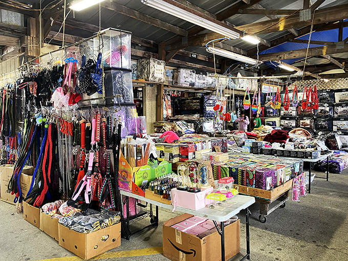 Vendors welcome shoppers to Barnyard Flea Markets, where two states' worth of bargain hunters converge like pilgrims to a retail mecca.