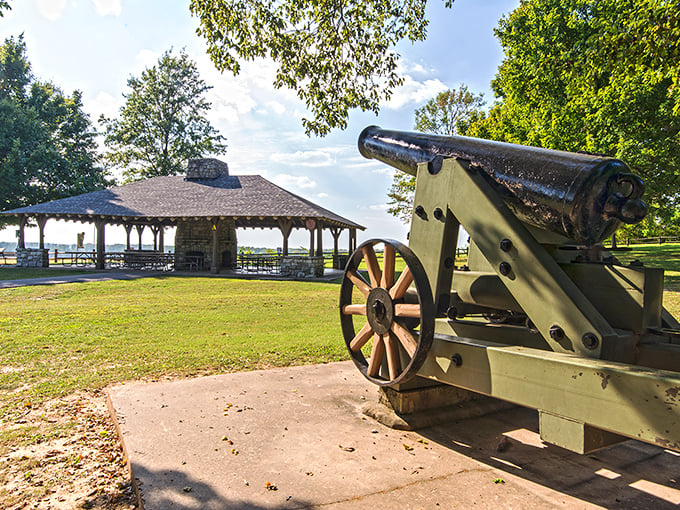 History stands guard at Columbus-Belmont Park, where Civil War cannons still watch over the mighty Mississippi.