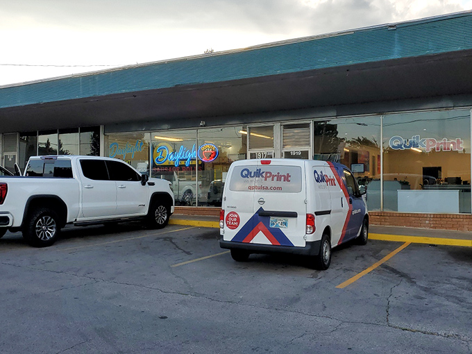 Classic checkered floors and display cases full of dreams. Daylight Donuts' interior is a time machine to simpler, sweeter days.