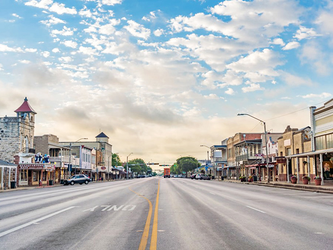 Fredericksburg's main street looks like what Norman Rockwell would paint if he moved to Texas and discovered German food.