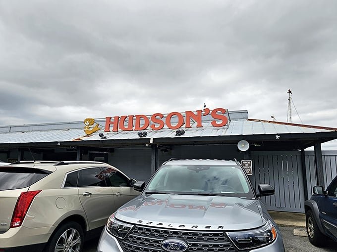 Hudson's weathered exterior tells stories of countless catches and satisfied diners over the decades.