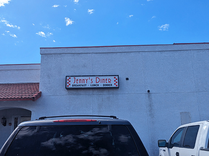 Jenny's "Breakfast All Day" sign isn't just a promise&mdash;it's a philosophy that pancakes and bacon recognize no clock.