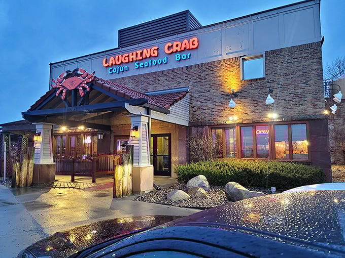 Laughing Crab's evening glow creates the perfect backdrop for the seafood feast that awaits&mdash;just bring your appetite and leave your dignity.